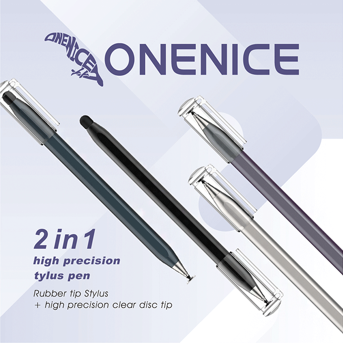 2-in-1 Stylus Pen, High Precision Disc & Fiber Tip│ONENICE